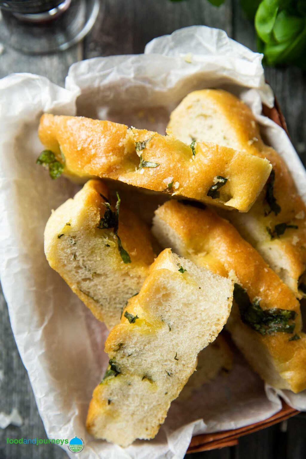 Easy Basil Focaccia - Food and Journeys®