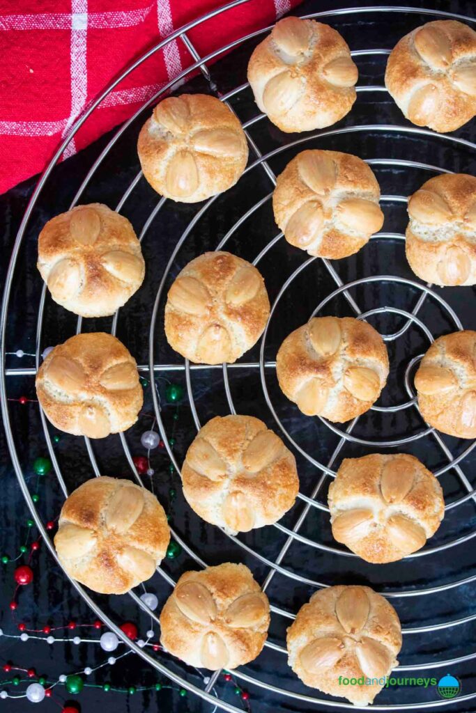 German Baked Marzipan Cookies (Bethmännchen) - Food and Journeys®