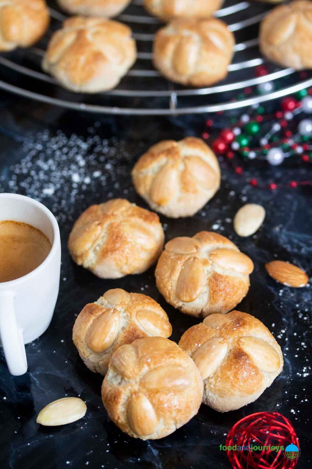 German Baked Marzipan Cookies (Bethmännchen) - Food and Journeys®