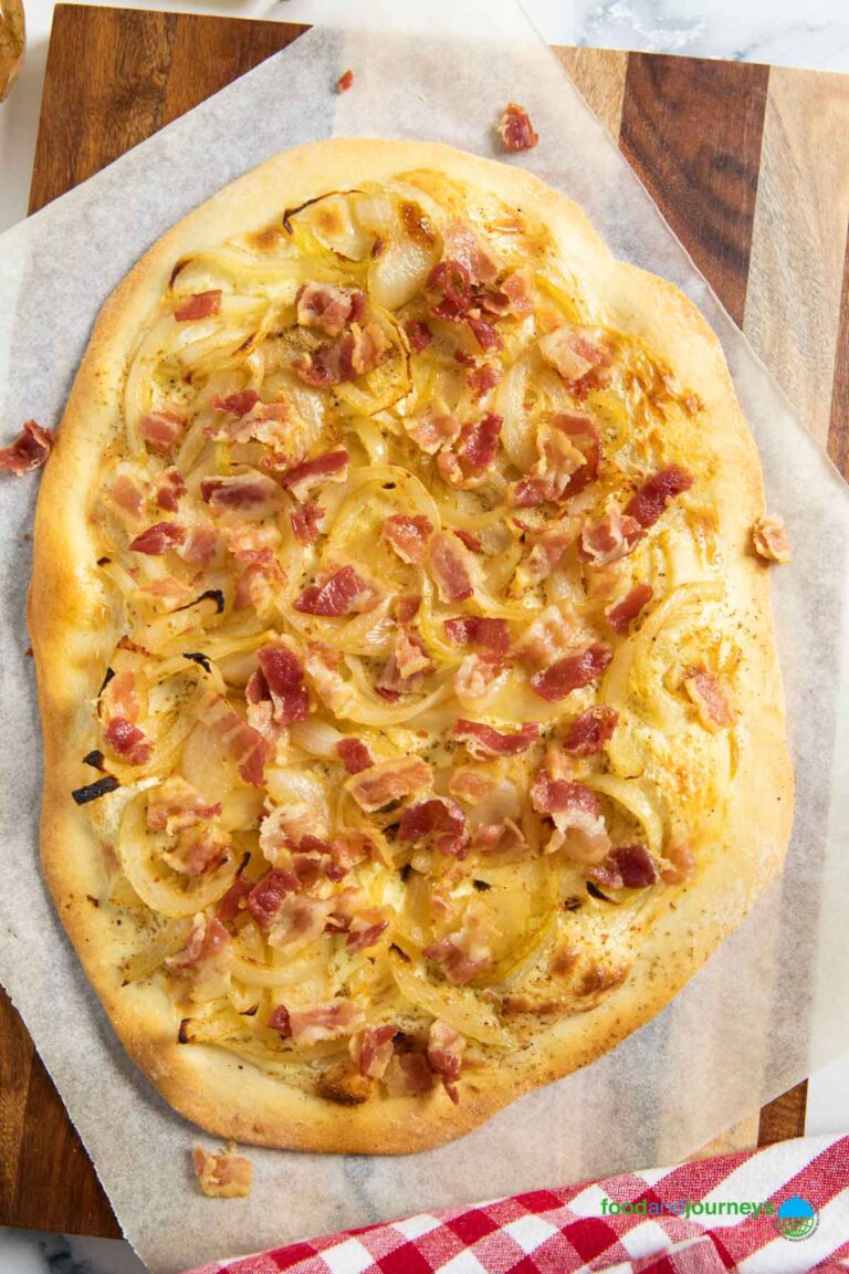 Classic Flammkuchen (+ More Flammkuchen Toppings!) - Food and Journeys®